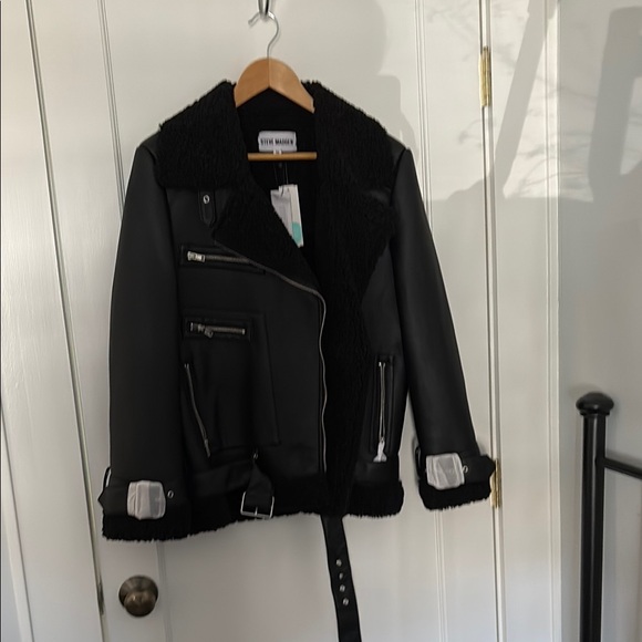 Steve Madden | Jackets & Coats | Steve Madden Black Leather Jacket With ...